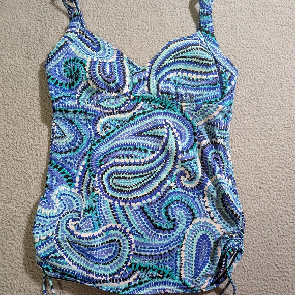 Azul | Swim | Azul Womens Blue Purple Wide Strap Built In Wired Bra ...